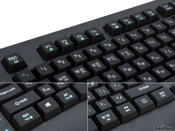 [프리뷰]3컬러 LED 백라이트 게이밍 키보드, 스카이디지탈 NKEY-L2:: 보드나라