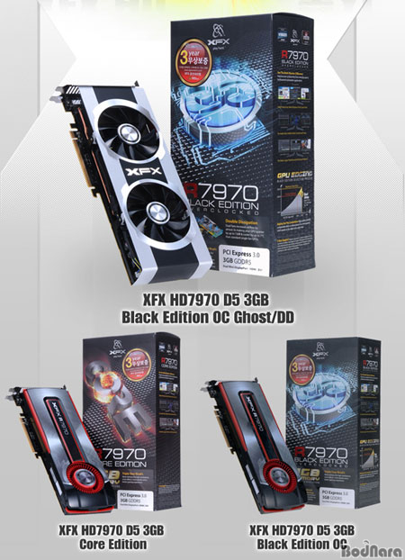 DD 쿨러와 오버클럭 적용 모델 포함, XFX Radeon HD 7970 3종 출시:: 보드나라