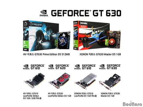 이엠텍, 엔트리 라인업을 위한 지포스 GT 600 시리즈 7종 출시:: 보드나라