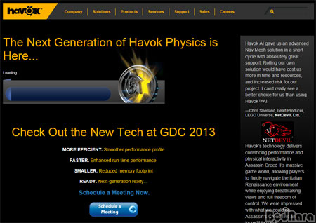 성능 두 배, 메모리 사용 10배 개선된 새로운 Havok 물리 엔진 발표:: 보드나라