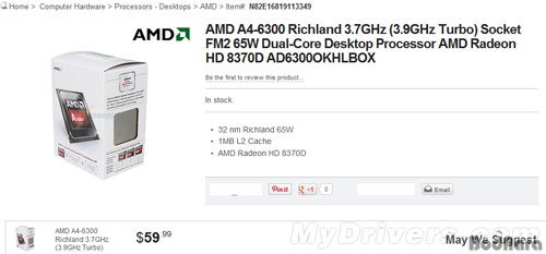 59.99달러의 AMD 보급형 APU A4-6300 리테일 버전 출시:: 보드나라