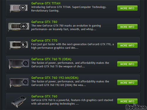 엔비디아, 지포스 GTX 760 Ti와 지포스 GTX 760 2종 OEM으로 출시:: 보드나라