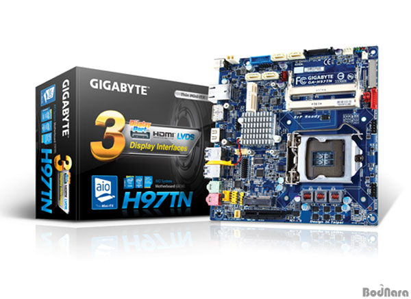 기가바이트, 3개의 디스플레이 지원 Thin Mini-ITX 메인보드 GA-H97TN 공개:: 보드나라