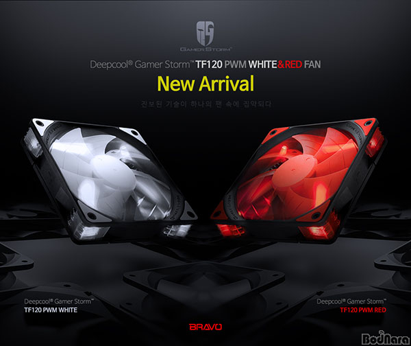 브라보텍, 고성능 냉각팬 DEEPCOOL 120mm LED TF120 출시:: 보드나라