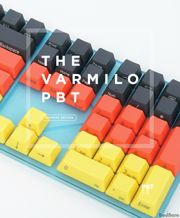 브라보텍, VARMILO PBT 컬러 키캡 GERMANY EDITION 측각 출시 및 이벤트 진행:: 보드나라