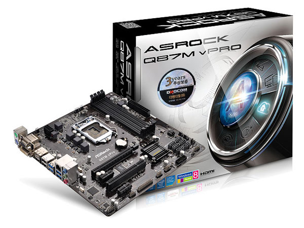 디앤디컴, 인텔 vPro 지원 및 원격 PC관리 최적화한 ASRock Q87M vPro 출시:: 보드나라