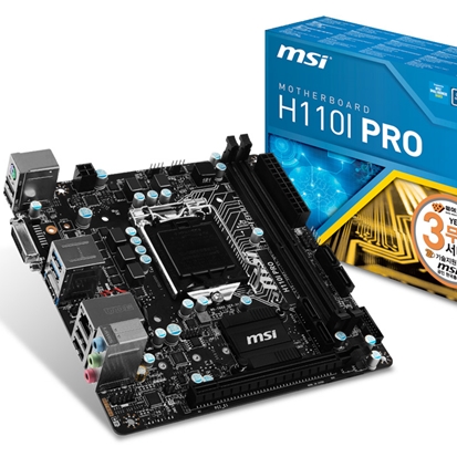 웨이코스, 인텔 스카이레이크 기반 20Gbps M.2 지원 ITX메인보드 MSI H110I PRO 출시:: 보드나라
