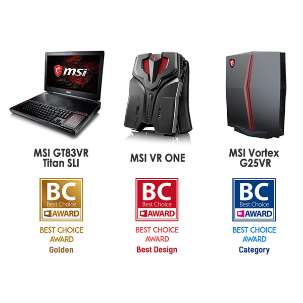 MSI, 컴퓨텍스 2017서 베스트 초이스 어워드 3개 부분 수상:: 보드나라
