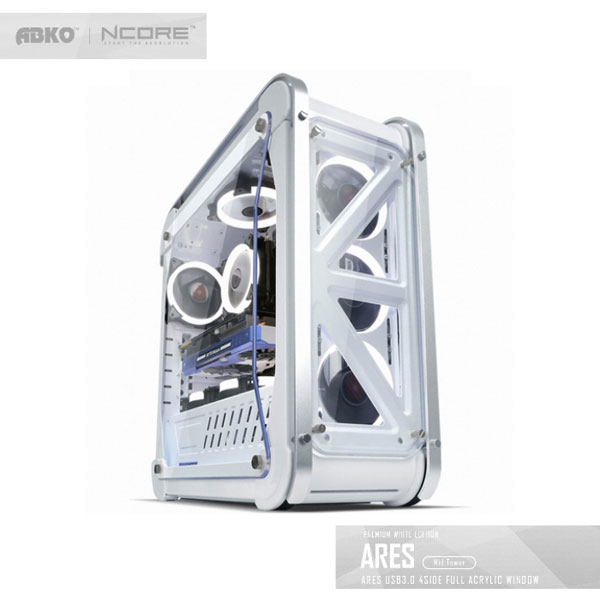 앱코, 4면 풀 아크릴 윈도우 케이스 NCORE 아레스 USB 3.0 with HALO 출시:: 보드나라