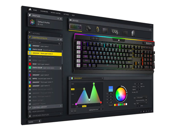 시스템 LED 튜닝과 모니터링 통합 관리, 커세어(CORSAIR) iCUE 소프트웨어:: 보드나라