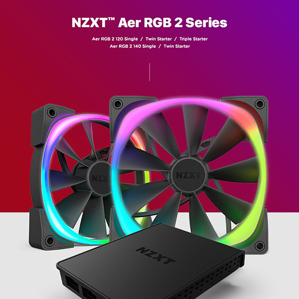브라보텍, RGB튜닝 쿨러 NZXT AER 2 시리즈 출시:: 보드나라