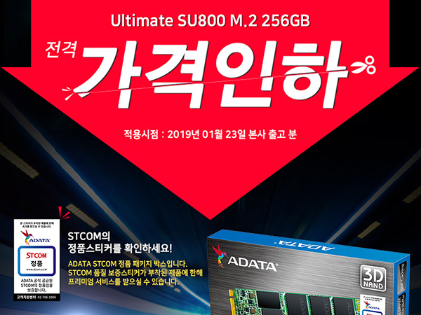 STCOM, ADATA Ultimate SU800 M.2 256GB 전격 가격인하:: 보드나라