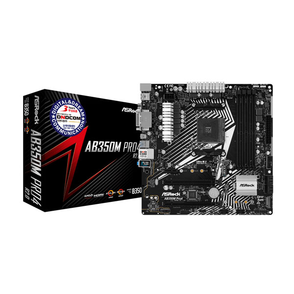 디앤디컴, 'ASRock AB350M PRO4 R2.0' 메인보드 출시:: 보드나라