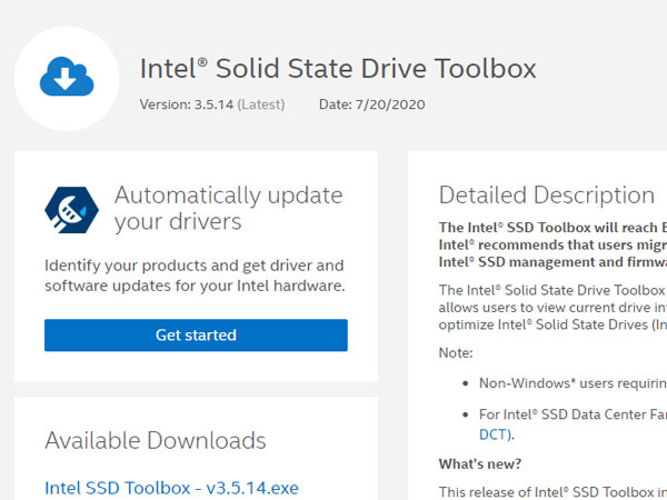 인텔 SSD 관리 SW, SSD 툴박스 지원 종료:: 보드나라