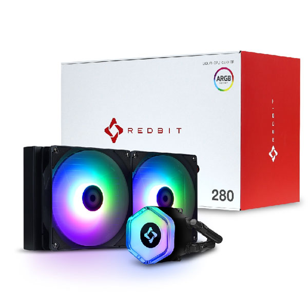 이엠텍, REDBIT 280/240 ARGB 일체형 CPU 수냉 쿨러 출시:: 보드나라