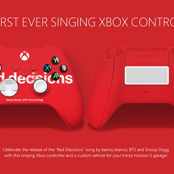 마이크로소프트, 방탄소년단X베니 블랑코X스눕독과 콜라보한 Xbox 싱잉 컨트롤러 공개:: 보드나라