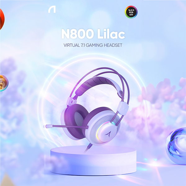 앱코, 라일락 컬러의 게이밍 헤드셋 N800 LILAC 출시:: 보드나라