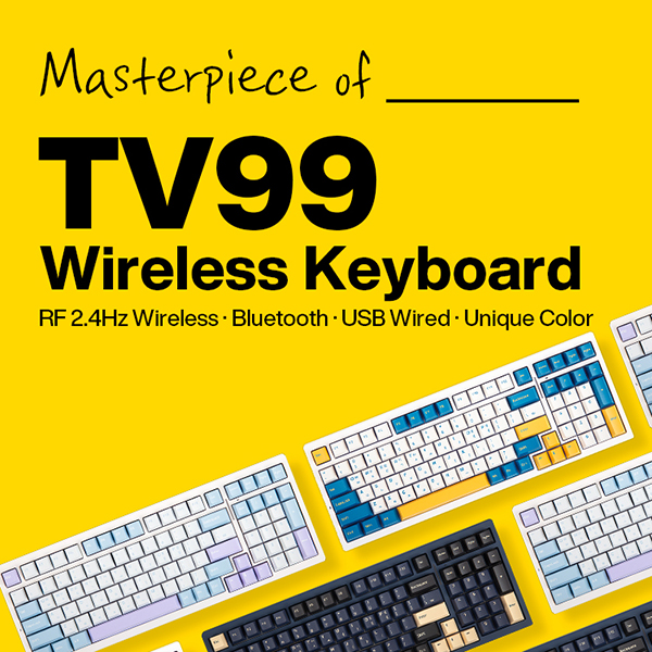 씽크웨이, 최적의 공간 효율성 고려한 99키배열 키보드 TV99 론칭:: 보드나라