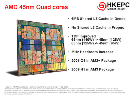 AMD 45nm 공정 쿼드 코어 정보:: 보드나라