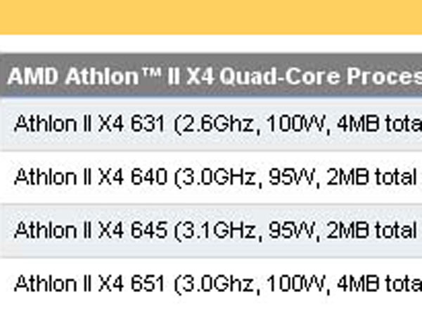 AMD 일부 CPU 가격 조정 및 보급형 애슬론2 X4 651 출시:: 보드나라