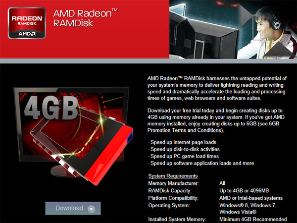 2.56GB/s 급 성능의 AMD 무료 RAMDisk 프로그램 공개:: 보드나라